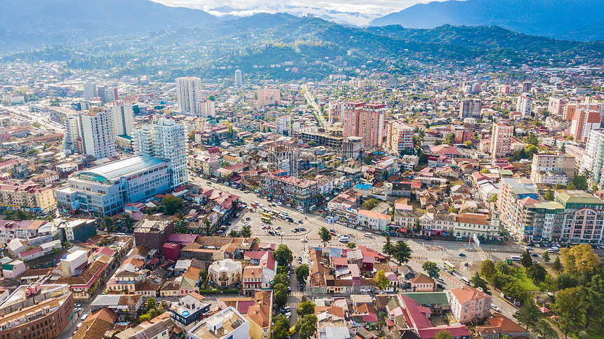 航拍格鲁吉亚巴统高清图片下载-正版图片501590856-摄图网