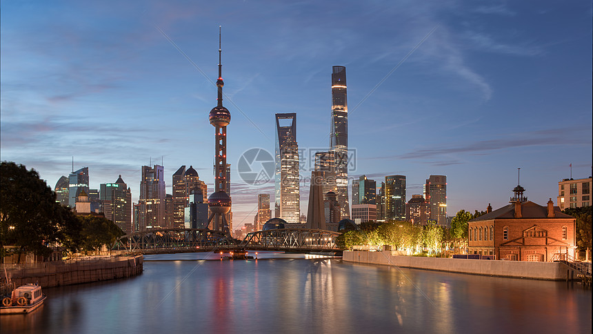 上海陆家嘴与外白渡桥高清图片下载-正版图片501654436-摄图网