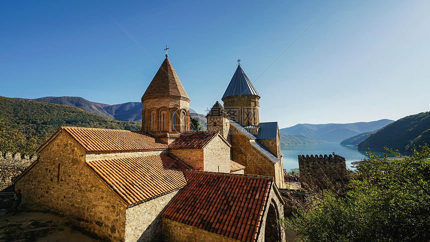 格鲁吉亚卡兹别克山中高加索教堂高清图片下载-正版图片501677586-摄图网