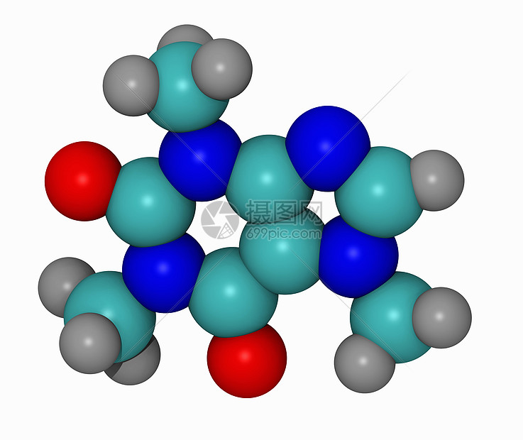 3D咖啡因分子模型高清图片下载-正版图片501838698-摄图网