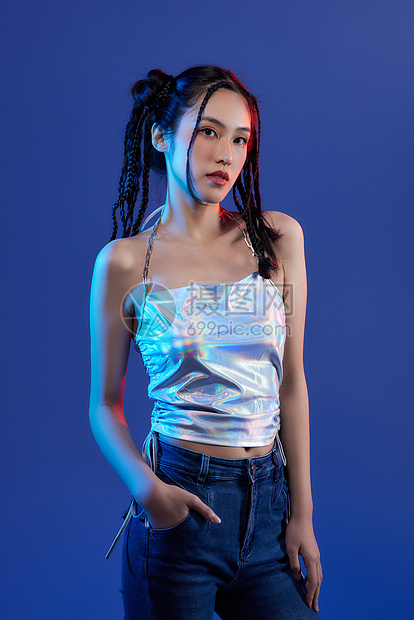 热辣可爱色彩女孩高清图片下载 正版图片502494315 摄图网
