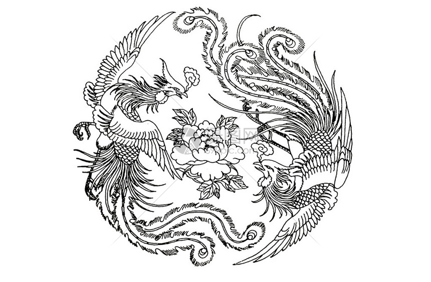 古代凤凰图案插画图片下载-正版图片502569847-摄图网