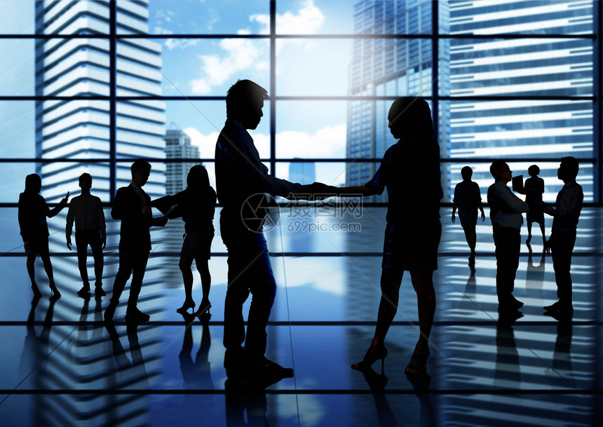 商业伙伴的剪影高清图片下载-正版图片502606588-摄图网
