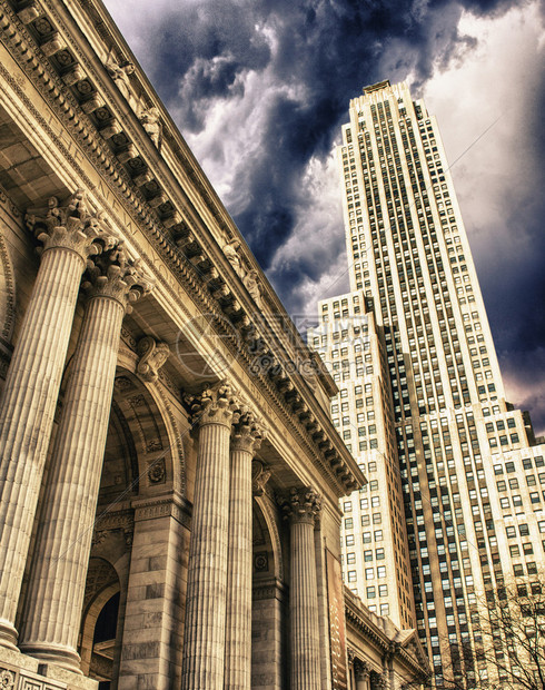 纽约公共图书馆美国最大的城高清图片下载-正版图片502646174-摄图网