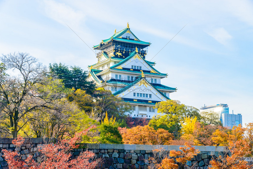 日本美丽的建筑大阪城高清图片下载-正版图片502652724-摄图网