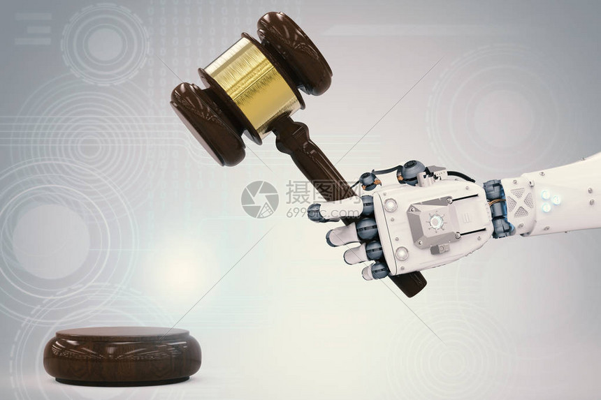 网络法律概念3D制机器人图片素材-正版创意图片502858045-摄图网