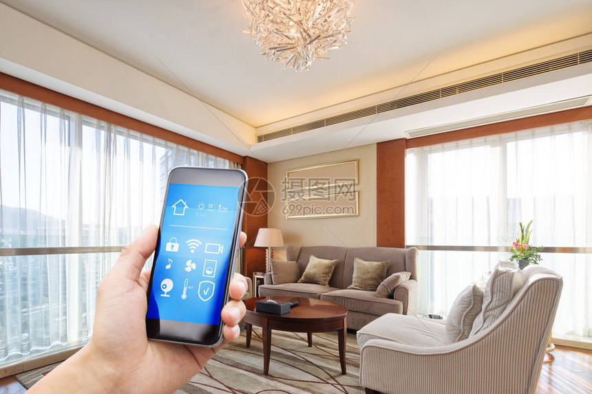 带客厅的智能家居高清图片下载-正版图片502884206-摄图网