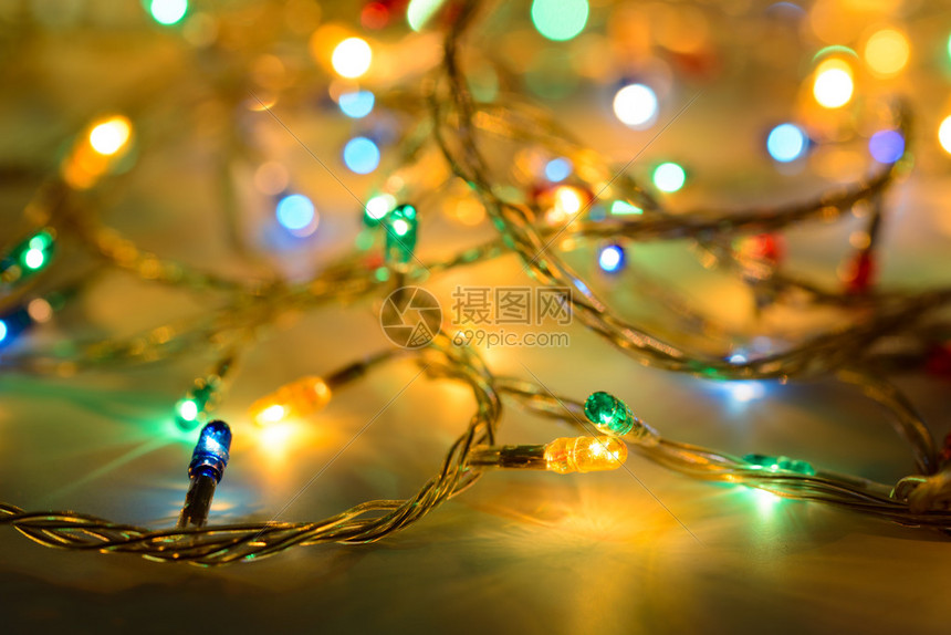 关闭五颜六色的圣诞灯抽象背景插画图片下载-正版图片502912611-摄图网