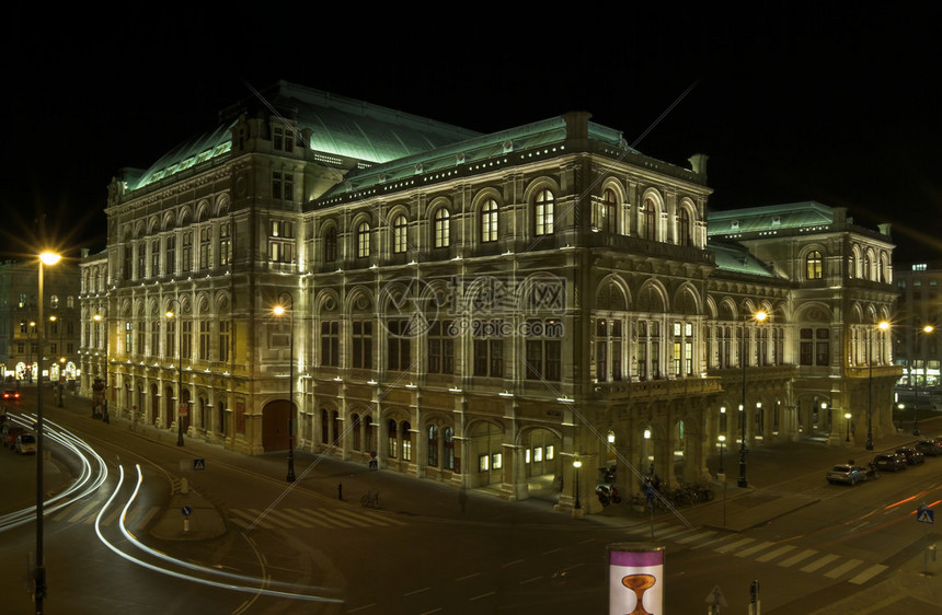 维也纳歌剧院的夜景高清图片下载-正版图片502913682-摄图网