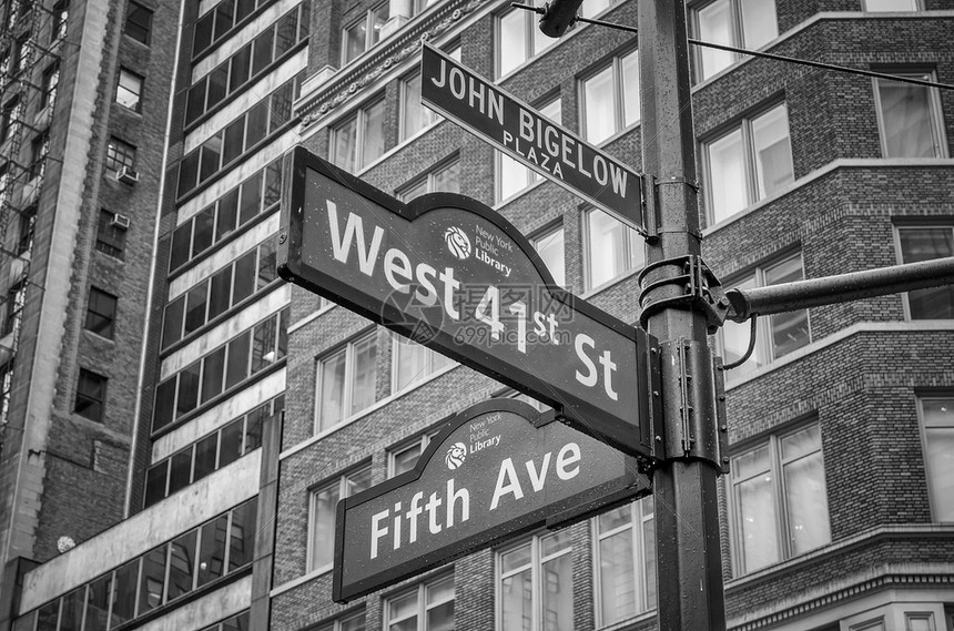 纽约公共图书馆前第五大道五大道高清图片下载-正版图片503001569-摄图网