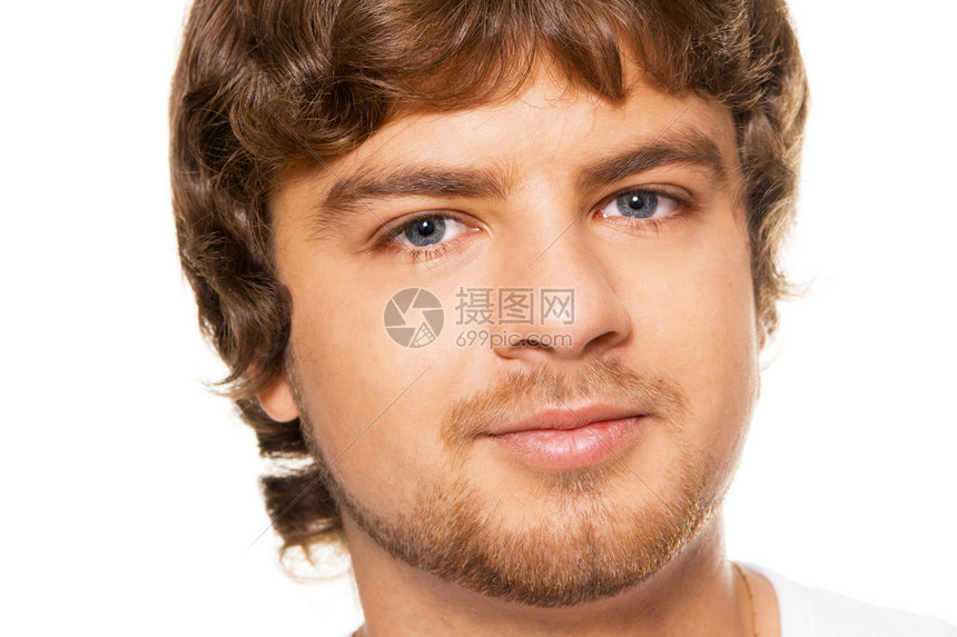 一个英俊的年轻人的脸肖像高清图片下载 正版图片503056132 摄图网
