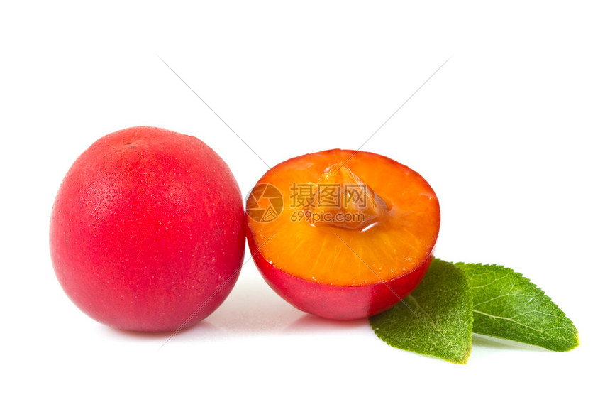 红李子上白色孤立高清图片下载-正版图片503294091-摄图网