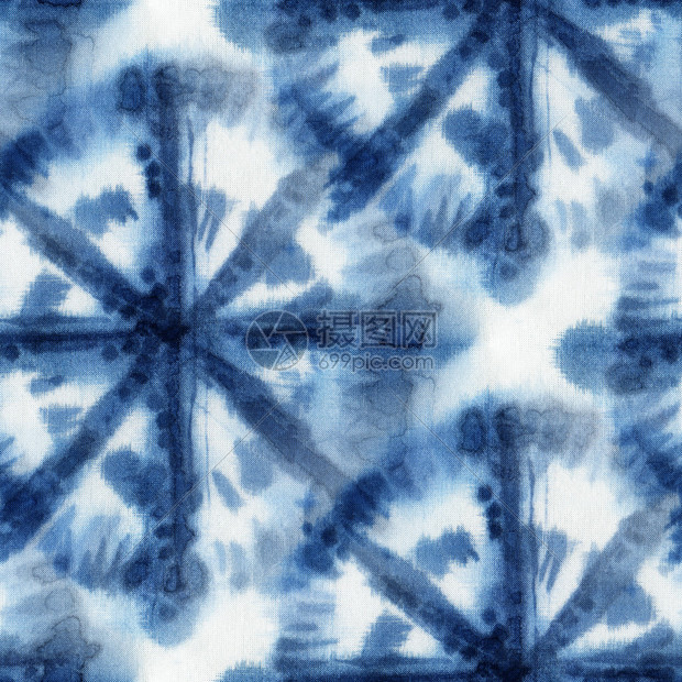 白色丝绸上带有靛蓝色圆圈的无缝扎染图案手绘面料结节蜡染Shi插画图片下载-正版图片503427521-摄图网