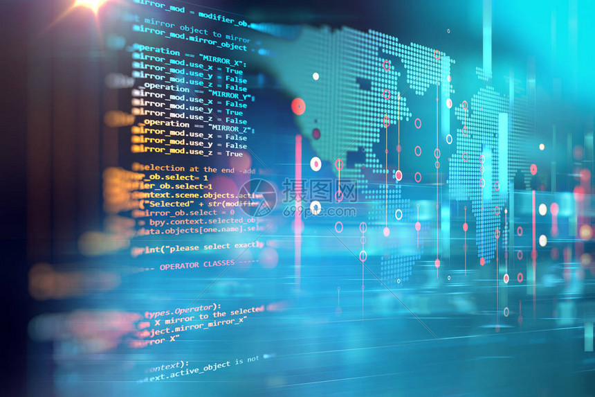 软件开发商和计算机脚本的编程代码抽象技术背景图片素材-正版创意图片503465952-摄图网