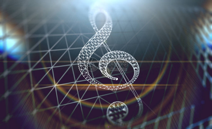 音乐概念抽象背景Clefkey声音工程和图片素材-正版创意图片503565574-摄图网