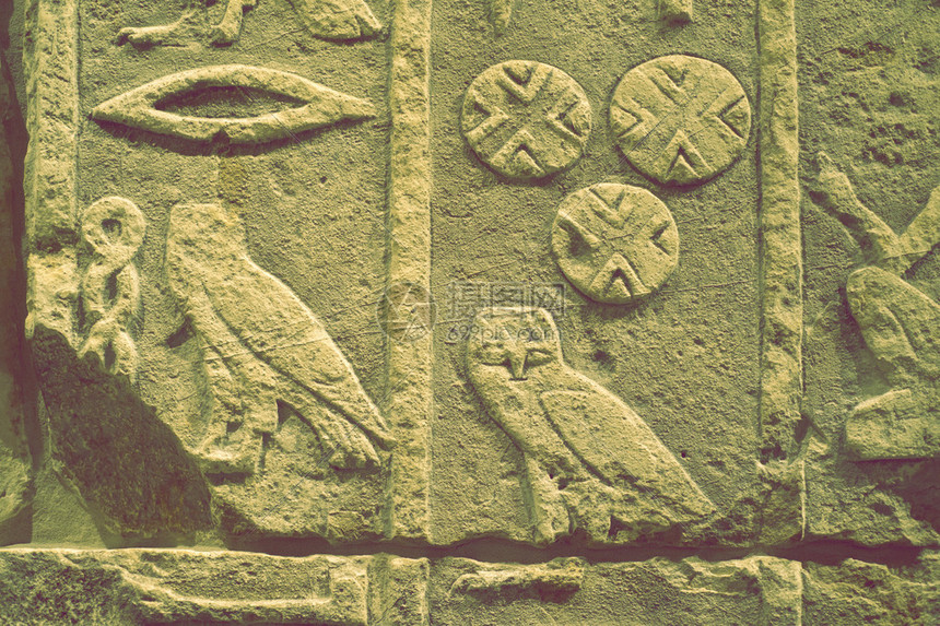 由古埃及的鸟类雕刻物和符号组高清图片下载-正版图片503654183-摄图网