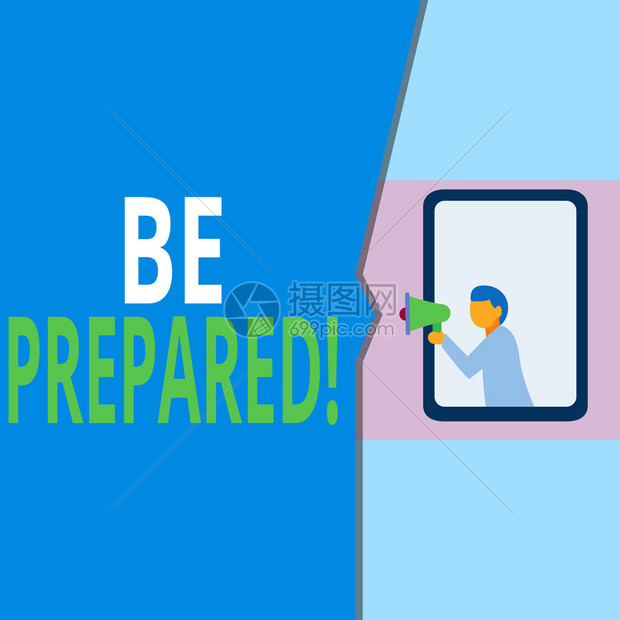 概念手写显示BePrepared概念意指总是试图准备做或处理一些具有超音速语音气泡的几何插画图片下载-正版图片503697672-摄图网