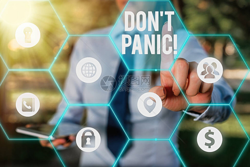 DonTPanic表示概念上的手写方式概念的意思是突然感到如此的担心或害怕高清图片下载-正版图片503711941-摄图网