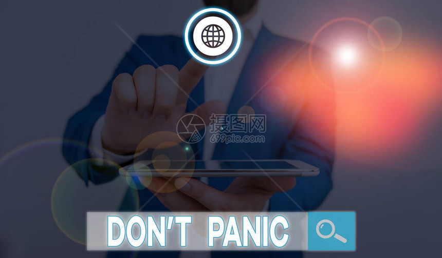 DonTPanic为避免突然失控的恐惧或焦虑而展示商业照高清图片下载-正版图片503711974-摄图网