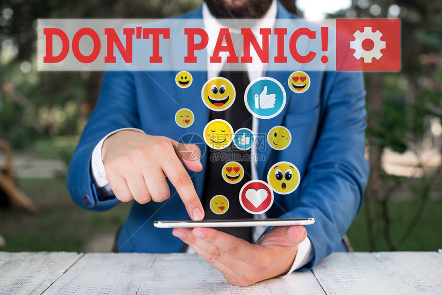 DonTPanic表示概念上的手写方式概念的意思是突然感到如此的担心或害怕高清图片下载-正版图片503712085-摄图网