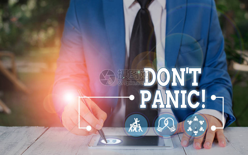 DonTPanic表示概念上的手写方式概念的意思是突然感到如此的担心或害怕高清图片下载-正版图片503712226-摄图网