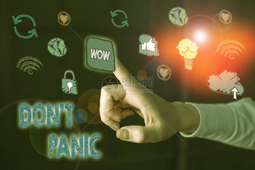 DontPanic的写作注释商业概念突然感到如此担心或害怕高清图片下载-正版图片503712439-摄图网