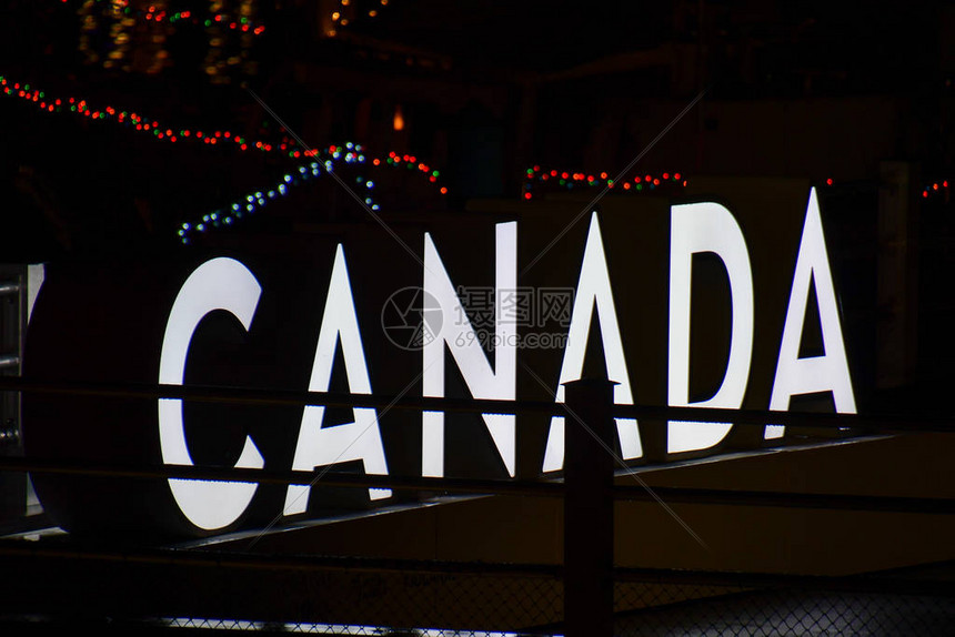 位于内港附近的明亮加拿大标志加拿大不列高清图片下载-正版图片503716879-摄图网