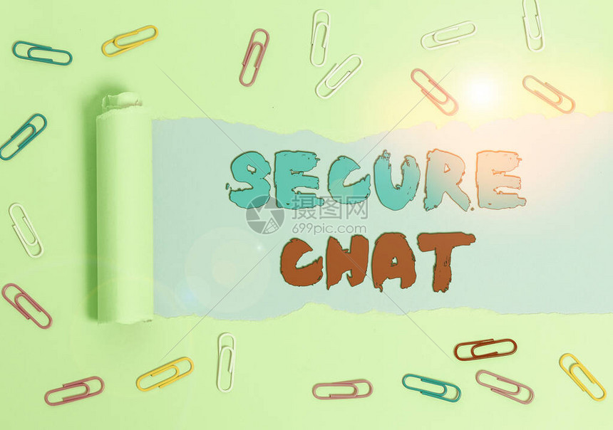 显示安全聊天的概念手写当发送到公司之外时保护消息的高清图片下载-正版图片503719795-摄图网