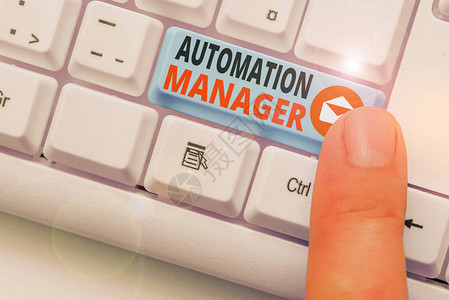 显示自动管理器自动管理器的书写注释消除客户群重复任务的商业概念Na高清图片下载-正版图片503722234-摄图网