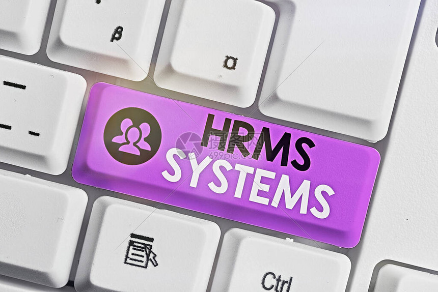 显示Hrms系统的书写笔记连接人力资源管理和信息技高清图片下载-正版图片503734337-摄图网