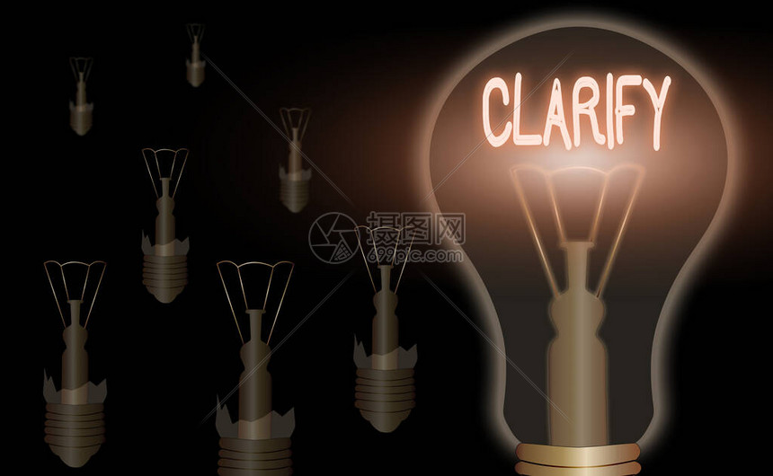 显示clarify的文本符号商业图片展示让声明或情况减少混乱高清图片下载-正版图片503749386-摄图网