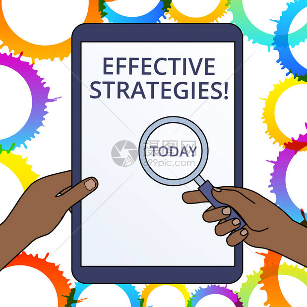 显示有效策略的概念手写概念意义合理的战术方案强大的操作决策手持放大镜防止高清图片下载-正版图片503753266-摄图网
