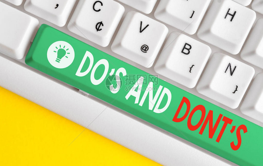 显示DoS和Dont的文本符号商业照片文本有关某些活动或作的规则或习俗白色pc键盘高清图片下载-正版图片503880713-摄图网