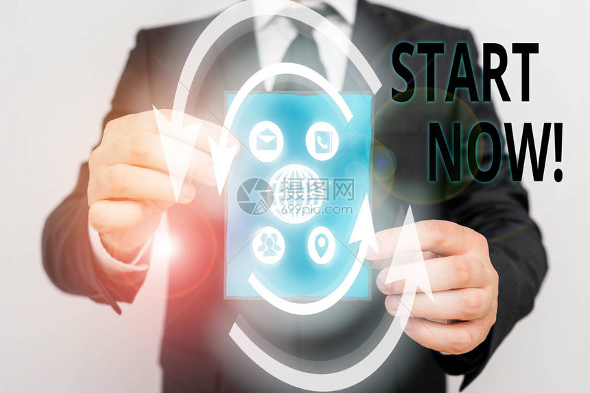 显示StartNow的文本符号商业图片展示会毫不迟疑地立即工作高清图片下载-正版图片503883966-摄图网