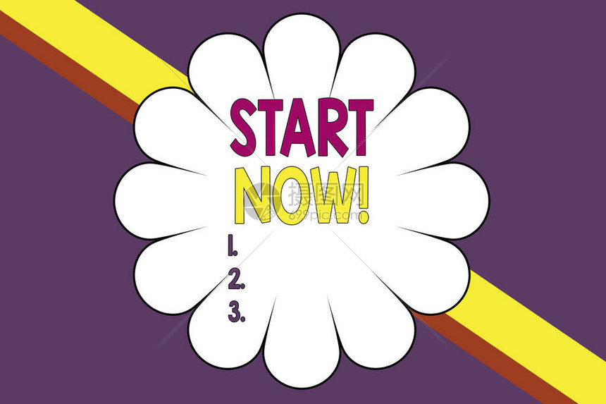 显示StartNow的写作注释业务概念是毫不犹豫地立即工作或做一些事情几何背景三角形模式在中间将两条插画图片下载-正版图片503884346-摄图网