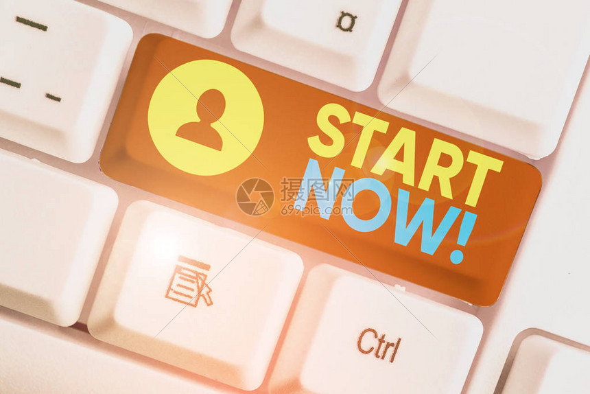 概念手写显示StartNow概念的含义是毫不犹豫地立即工作高清图片下载-正版图片503884371-摄图网