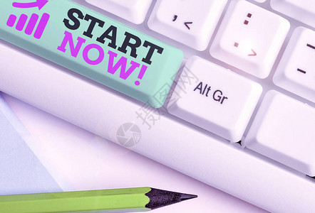 概念手写显示StartNow概念的含义是毫不犹豫地立即工作高清图片下载-正版图片503884488-摄图网