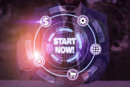 概念手写显示StartNow概念的含义是毫不犹豫地立即工作高清图片下载-正版图片503884409-摄图网