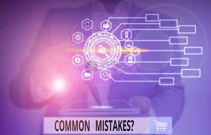 显示常见错误问题的书写笔记现代智能设备重复行为或判断误导或错误图片网络方高清图片下载-正版图片503886037-摄图网