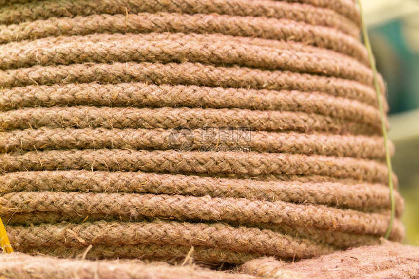 天然黄麻绳植物纤维编织成粗线特写纹理效果天然植物材料麻绳或亚麻绳设计的高清图片下载 正版图片503897941 摄图网