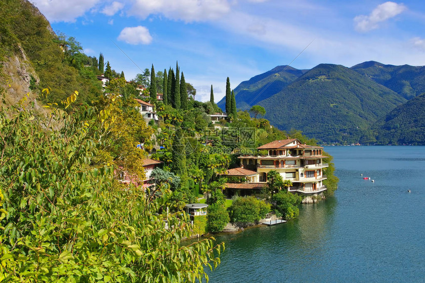 意大利卢加诺湖Valso高清图片下载-正版图片503994081-摄图网