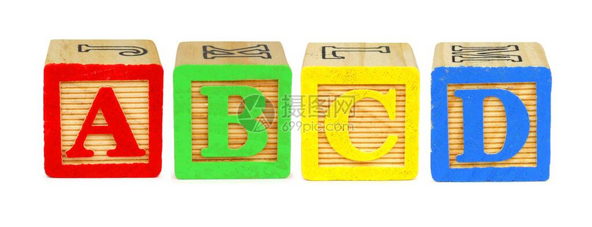 ABCD白色隔离的木高清图片下载-正版图片504020653-摄图网