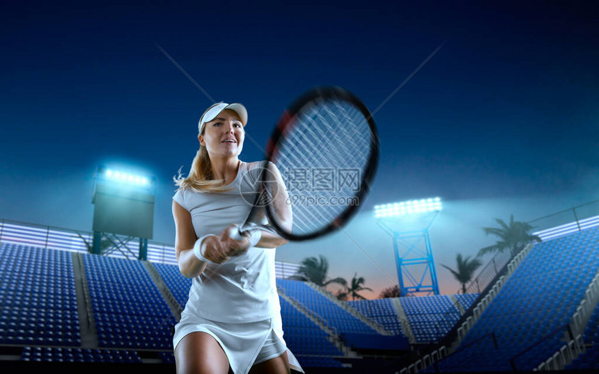 打网球的年轻女孩高清图片下载-正版图片504023277-摄图网