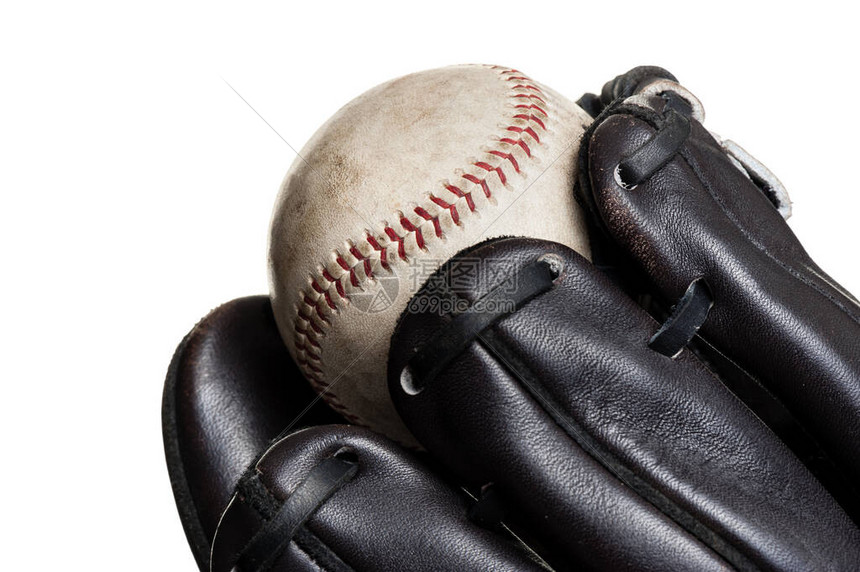 巧克力棕色棒球手套球在白色高清图片下载-正版图片504026011-摄图网
