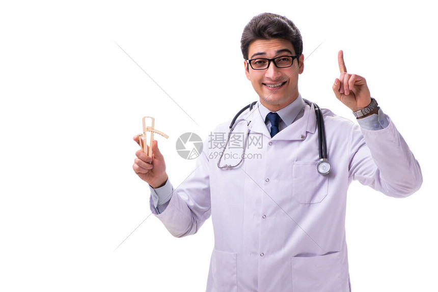 年轻男医生手持卡利pers在高清图片下载-正版图片504055384-摄图网