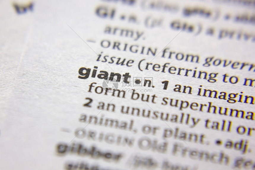 字典中的单词或短语Giant高清图片下载-正版图片504118895-摄图网
