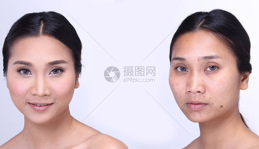 亚洲女人化妆前后高清图片下载 正版图片504126458 摄图网