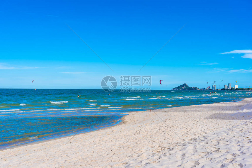 在泰国华兴huahin的海和滩风景高清图片下载-正版图片504147048-摄图网