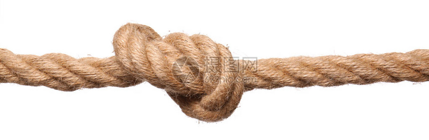白色背景上带结的绳子高清图片下载-正版图片504158642-摄图网