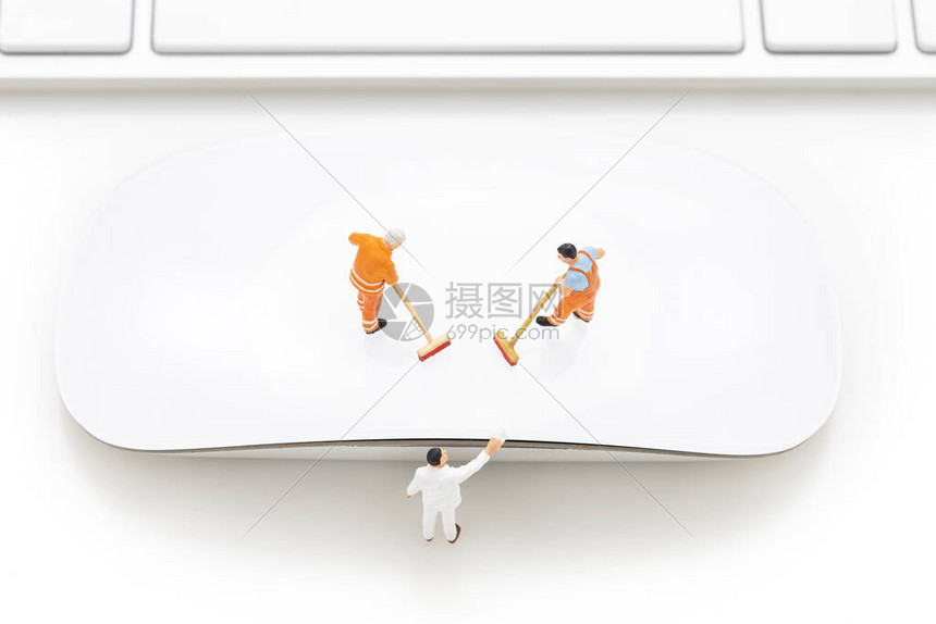 在白色背景上清理一只白色计算机鼠高清图片下载-正版图片504159296-摄图网